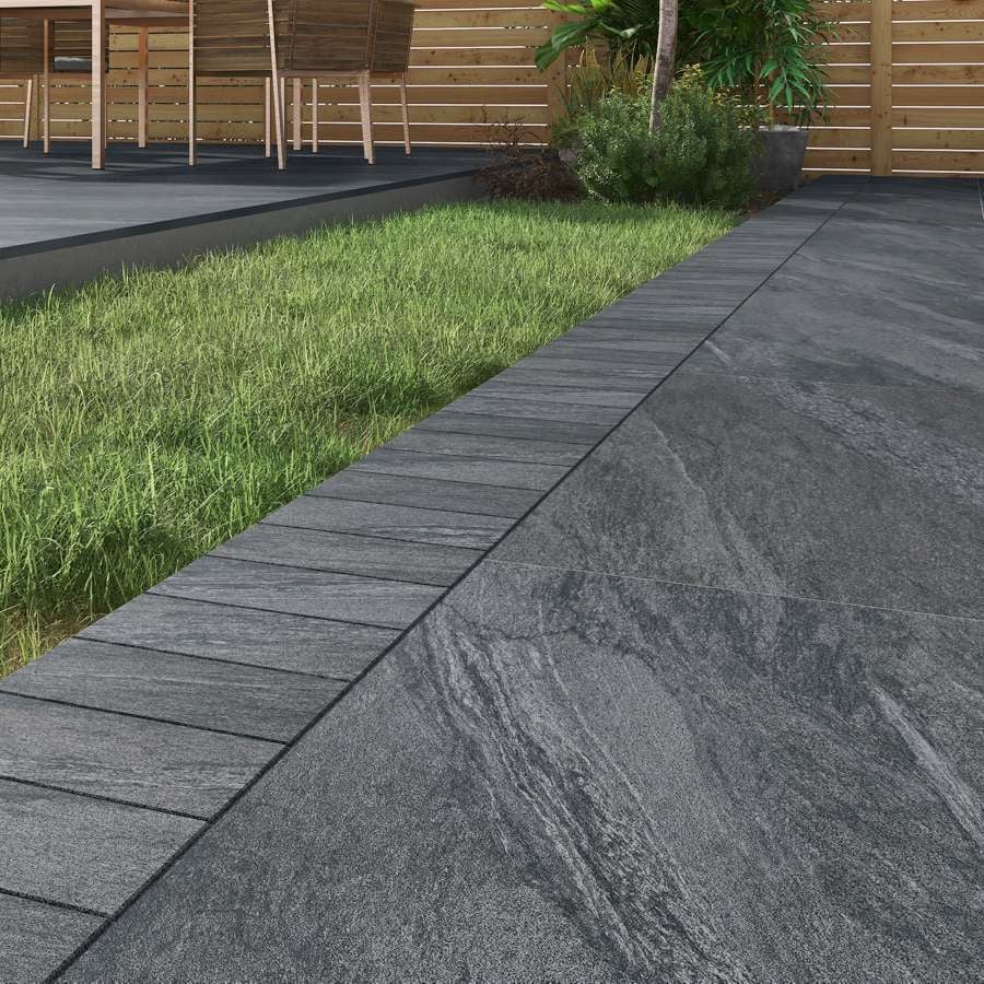HG Anthracite Black Porcelain Cobbles Border & Edging Setts – 200x100m ...