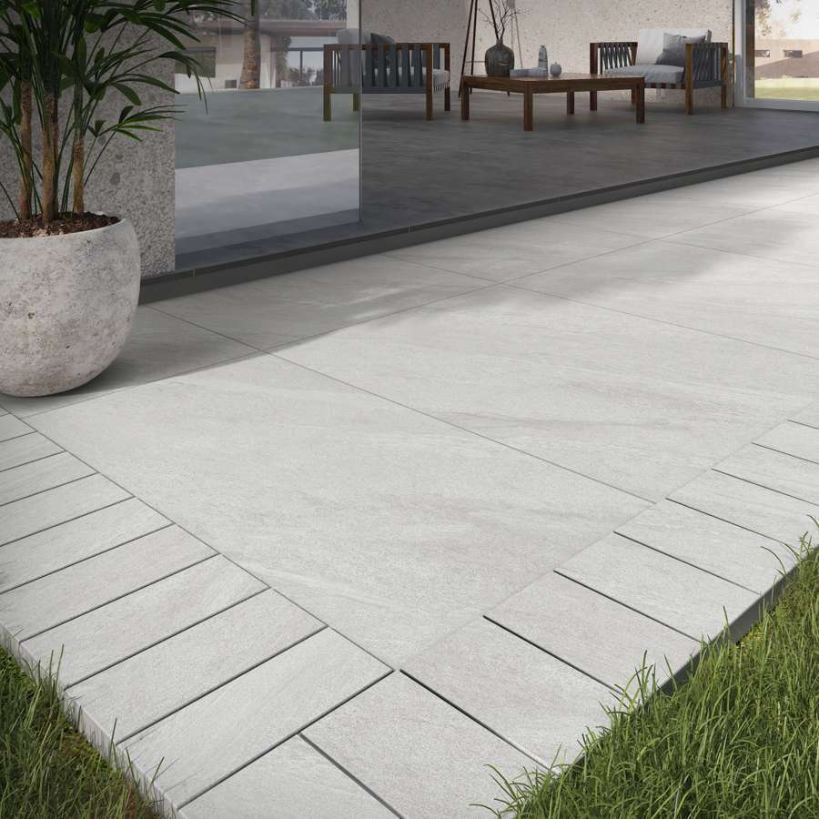 Anthracite Light Grey Porcelain Cobbles Border & Edging Setts – 200x10 ...